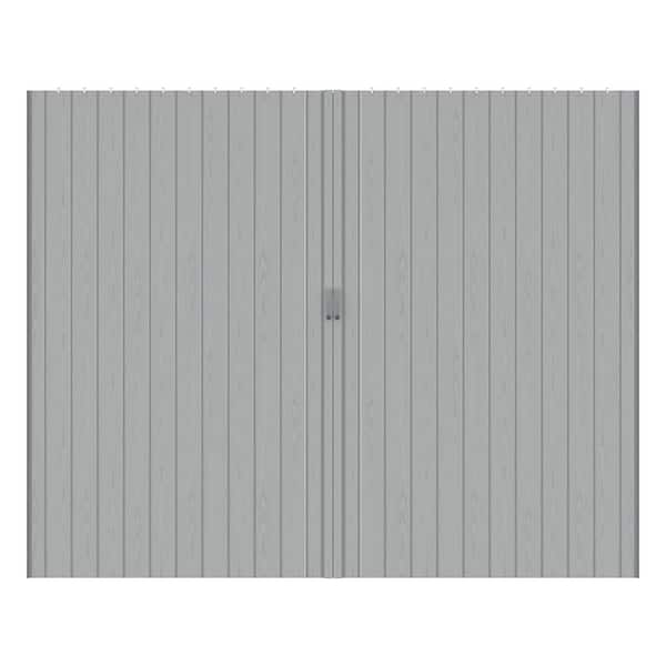 ARK DESIGN 96 in. x 80 in. Grey Woodgrain Vinyl PVC Accordion Door ...