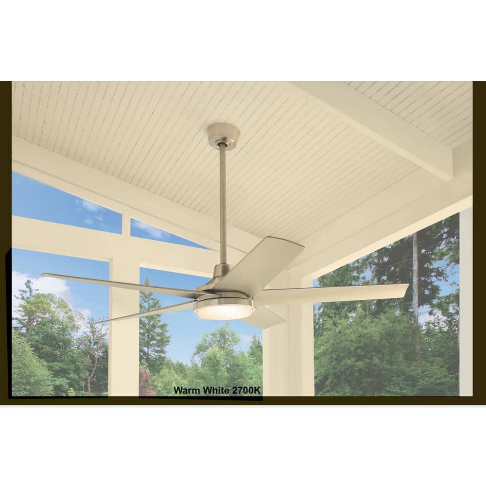 Hampton Bay Ladshaw 60 in. Indoor/Outdoor Wet Rated Brushed Nickel ...