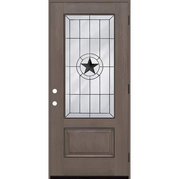 Steves & Sons Regency 36 in. x 80 in. 3/4L Alamo Glass LHOS Ashwood ...