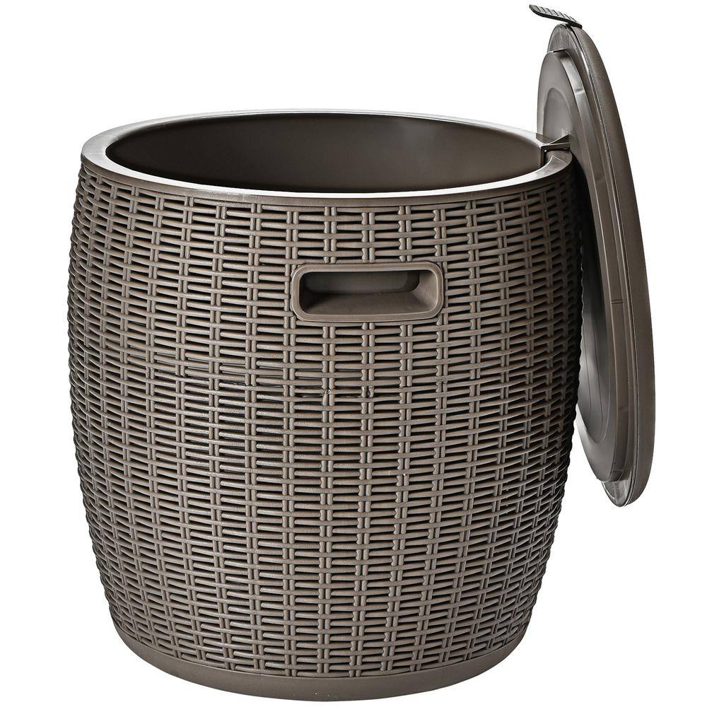 Gymax 12-Gal Patio Ice Cooler Bucket Cool Bar Table Cocktail Side Table ...