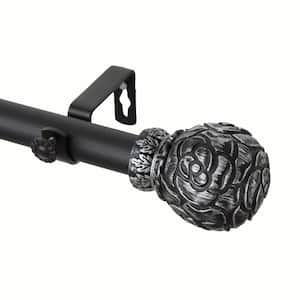 Rod Desyne 28 in. - 48 in. 1 in. Beam Single Curtain Rod Set in Black ...