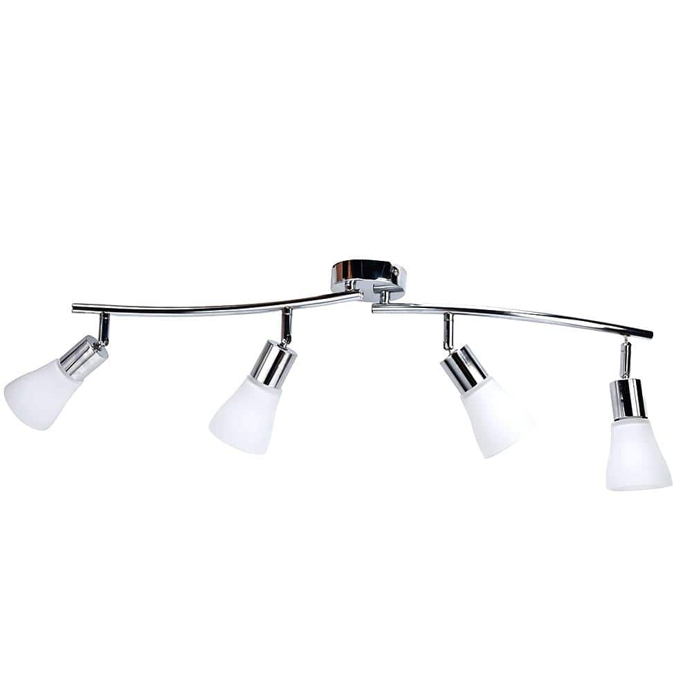 TAIFOND 2 ft. 4-Light Chrome Integrated LED Fixed Track Lighting Kit ...