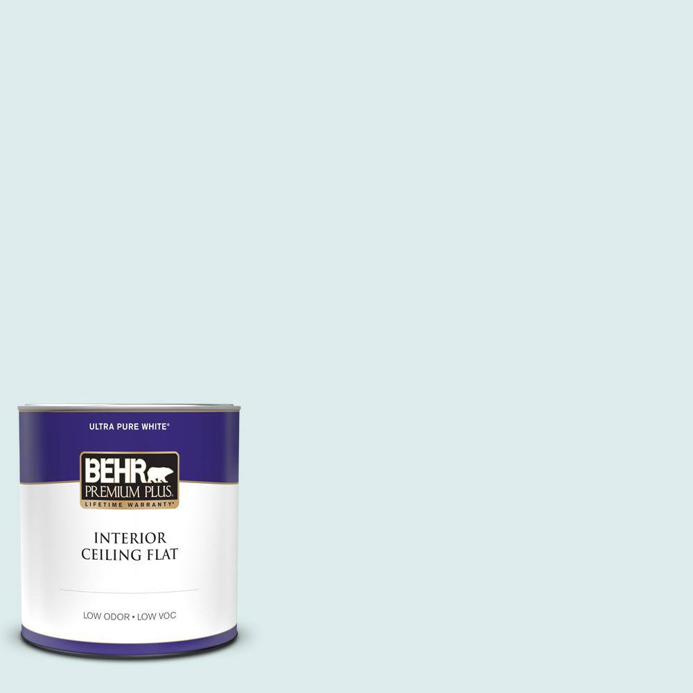 BEHR PREMIUM PLUS 1 qt. #510E-1 Ice Folly Ceiling Flat Interior Paint ...