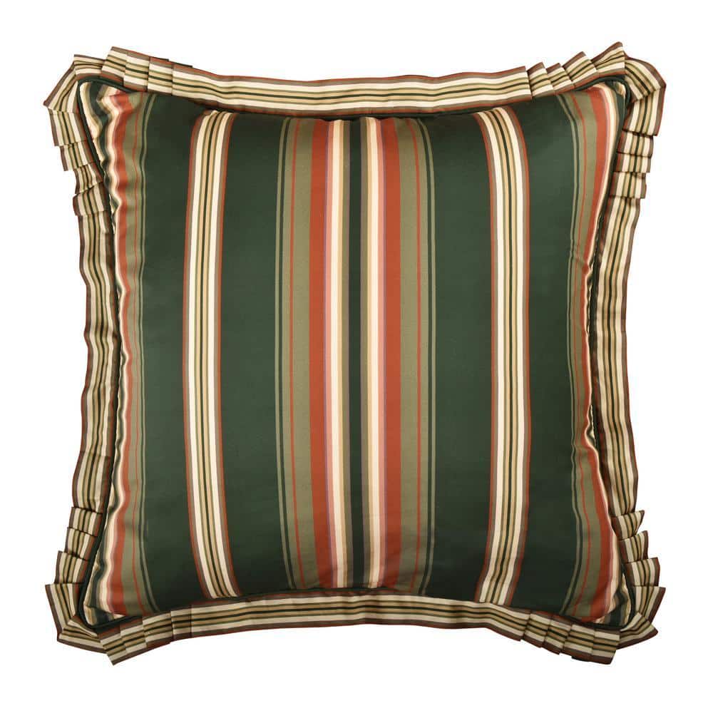 J QUEEN NEW YORK INC Brianna Forest Stripe Cotton Euro Sham 26 in. L X ...