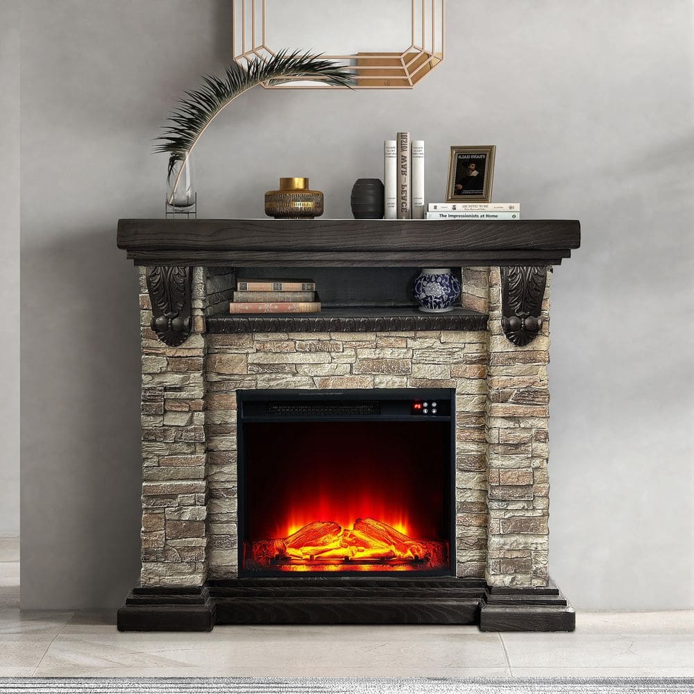 FESTIVO 45 in. Freestanding Electric Fireplace in Tan FFP25041 - The ...