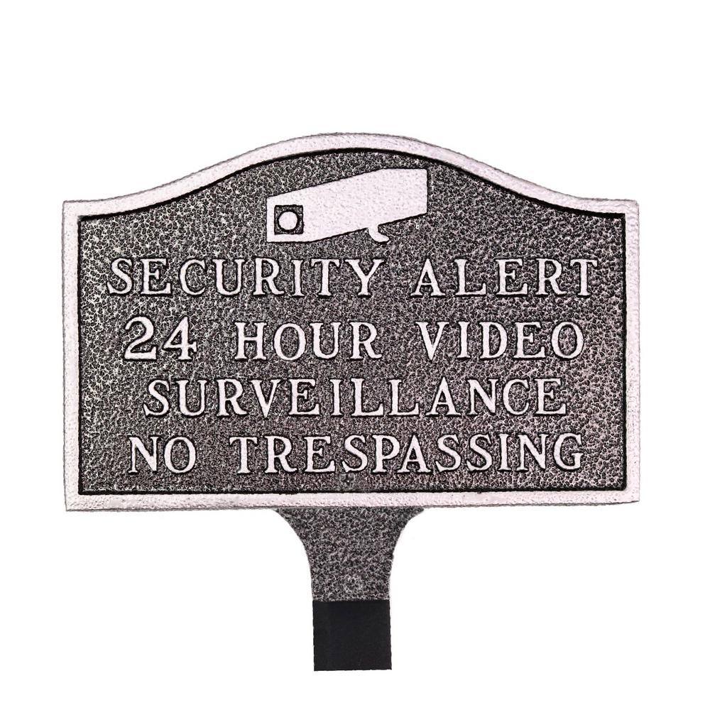 Montague Metal Products Security Alert Small Statement Plaque with Lawn ...