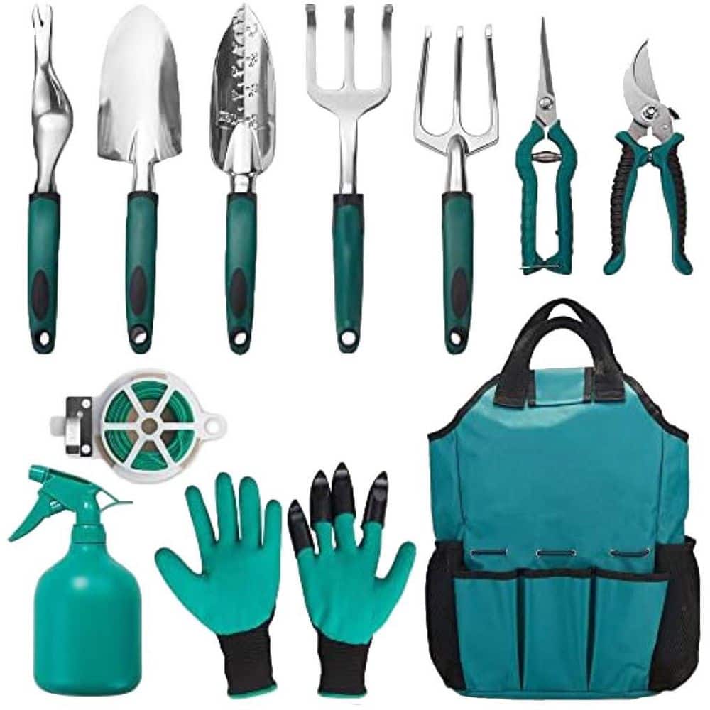 Misopily 11-Piece Garden Tool Set Aluminum Ergonomic Hand Tools with ...