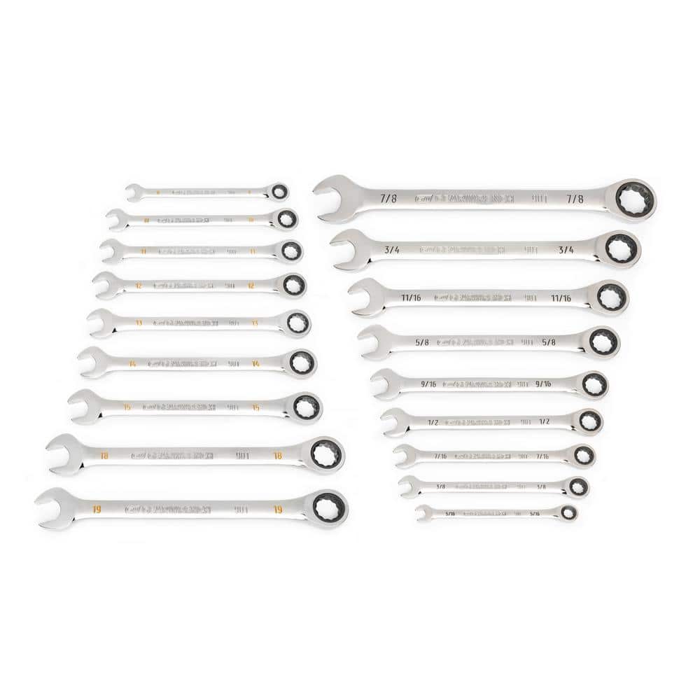 GEARWRENCH SAE/Metric 90-Tooth Combination Ratcheting Wrench Set with ...