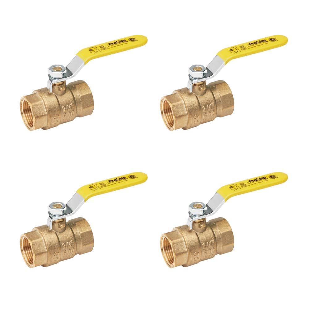 ProLine Series 3/4 in. Brass FPT Full Port Ball Valve (4-Pack) 107 ...