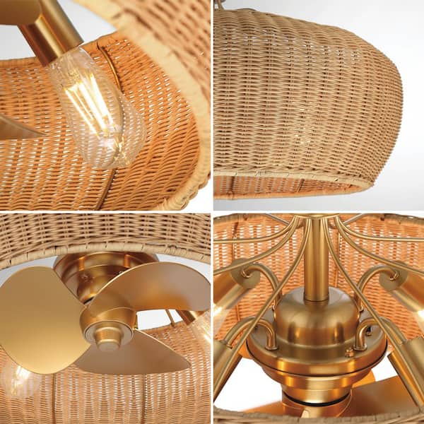 Wicker Ceiling Fan Light Shade - Home Alqu
