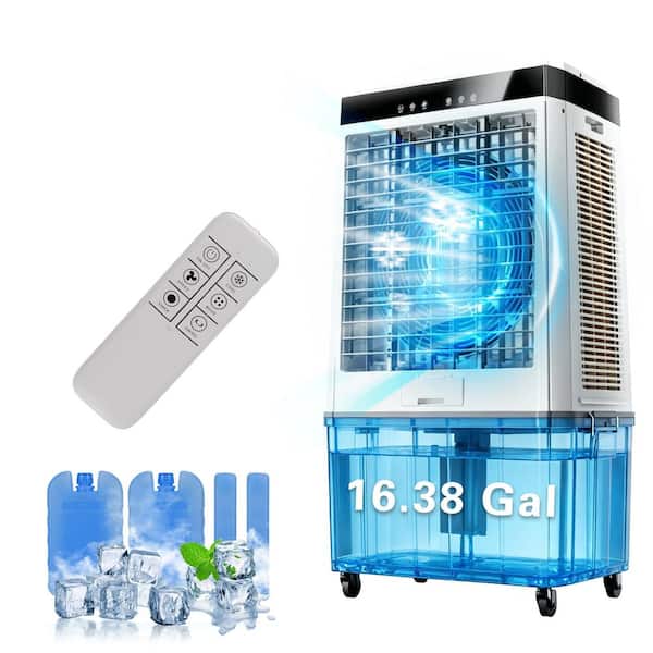 Uthfy 2200 CFM 3-Speed Compact Portable Evaporative Cooler in White ...