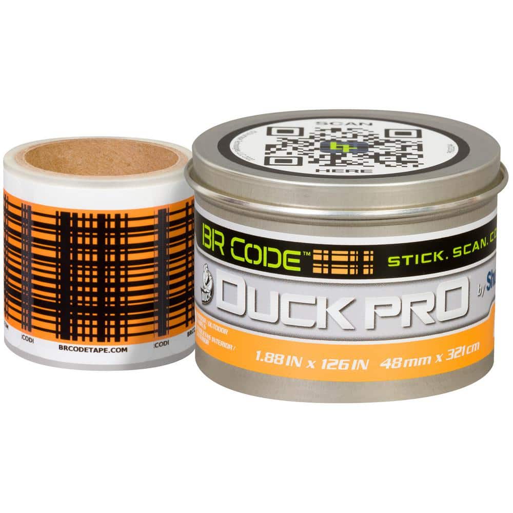 Duck Pro 1.88 in. x 3.5 yds. Orange BR Code Permanent Scannable Labels ...