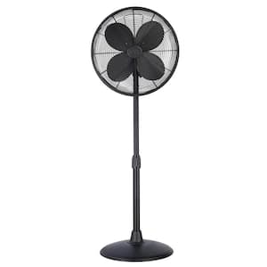 GOOD HOUSEKEEPING Retro 16 in. All-Metal Pedestal Fan in Brushed Nickel ...