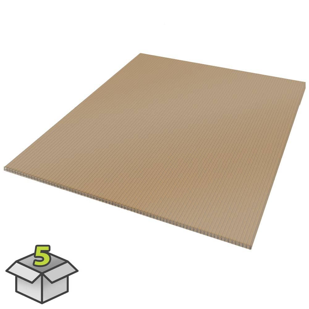 Sunlite 48 in. x 4 ft. Multiwall Polycarbonate Panel in Bronze (5-Pack ...