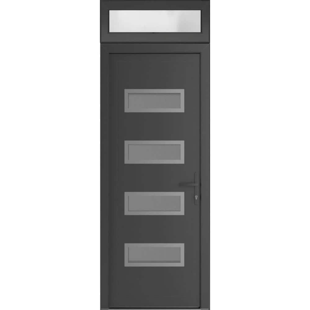 VDOMDOORS 36 in. x 94 in. Left-hand/Inswing Mirrored Glass Antracite ...