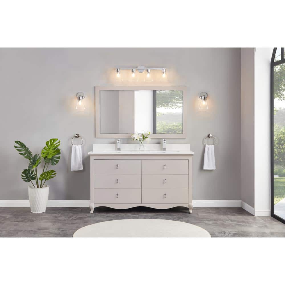 Legion Furniture WS2512-60-DW 60 in. Double Sink Sink Vanity Dreamy White Bath Vanity with White ...