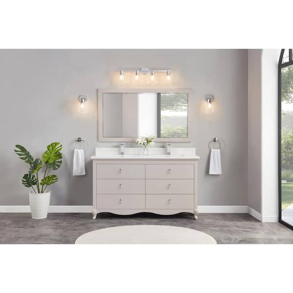 Legion Furniture WS2512-60-DW 60 in. Double Sink Sink Vanity Dreamy White Bath Vanity with White ...