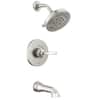 Delta Faryn Single-Handle 5-Spray Tub and Shower Faucet in Brushed ...