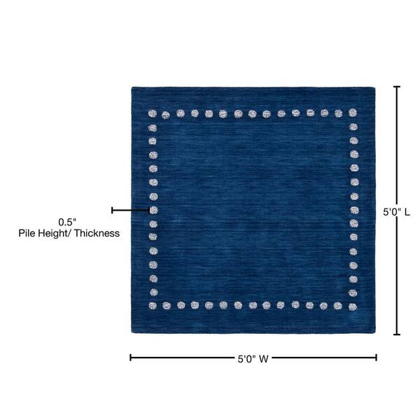 Navy Blue Polka Dot Border