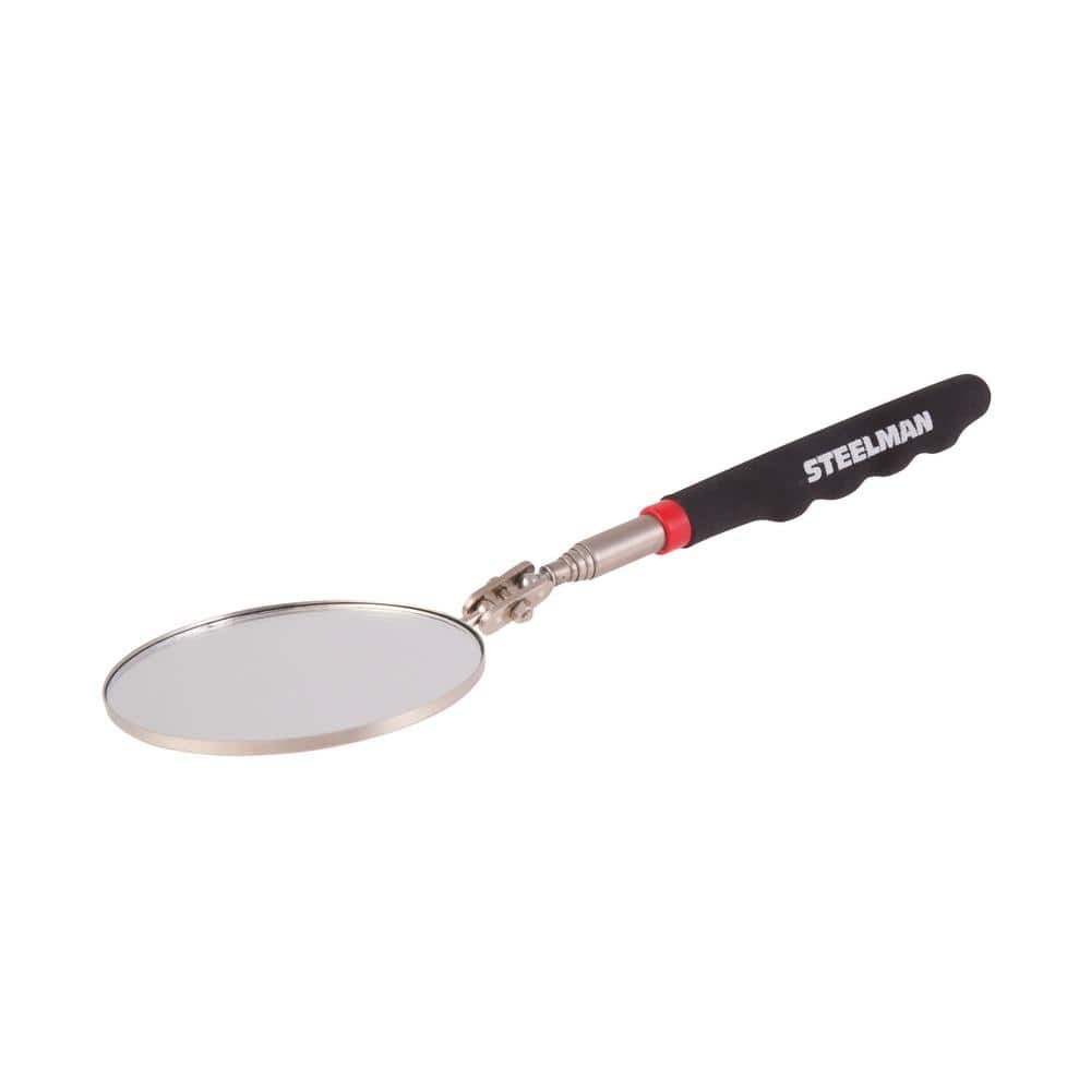 Steelman 29 in. L Telescoping 3.25 in. Round Inspection Mirror Tool ...