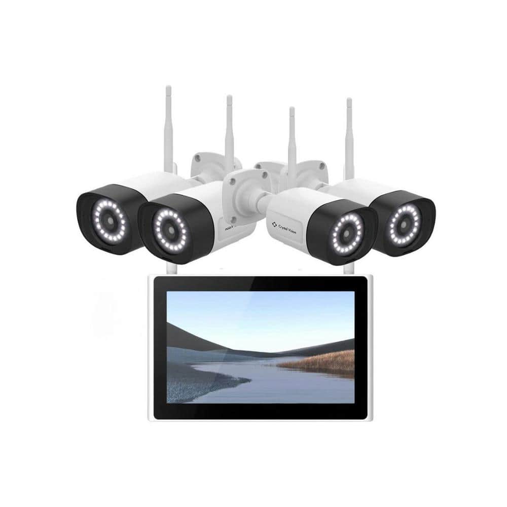 Crystal Vision 10-Channel Wireless WiFi6 NVR, 10.1-Inch Monitor, Mic ...