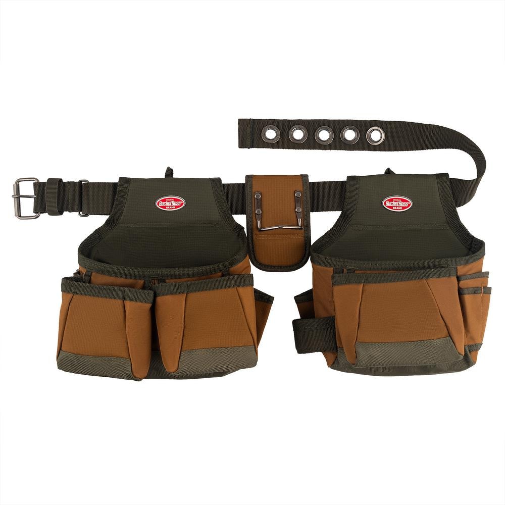 BUCKET BOSS 23.75 in. 10-Pocket Builder's Work Tool Belt Rig 50200 ...
