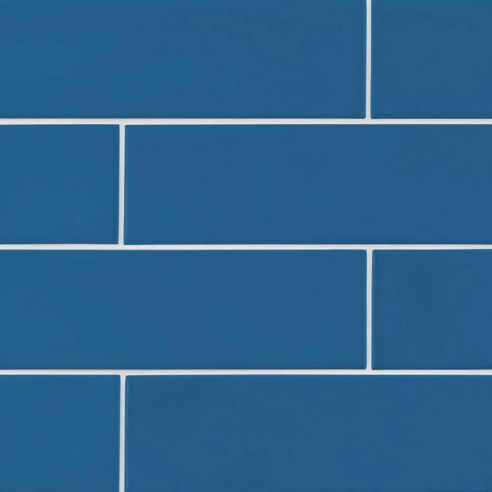 Jeffrey Court Gloss Blue 2.5 in. x 10 in. Ceramic Wall Tile (13.89 sq ...