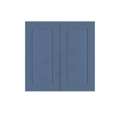LIFEART CABINETRY Lancaster Blue Plywood Shaker Stock Assembled Wall ...