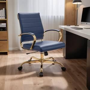 Leisuremod Harris Leather Desk Swivel Armrests Modern Adjustable ...