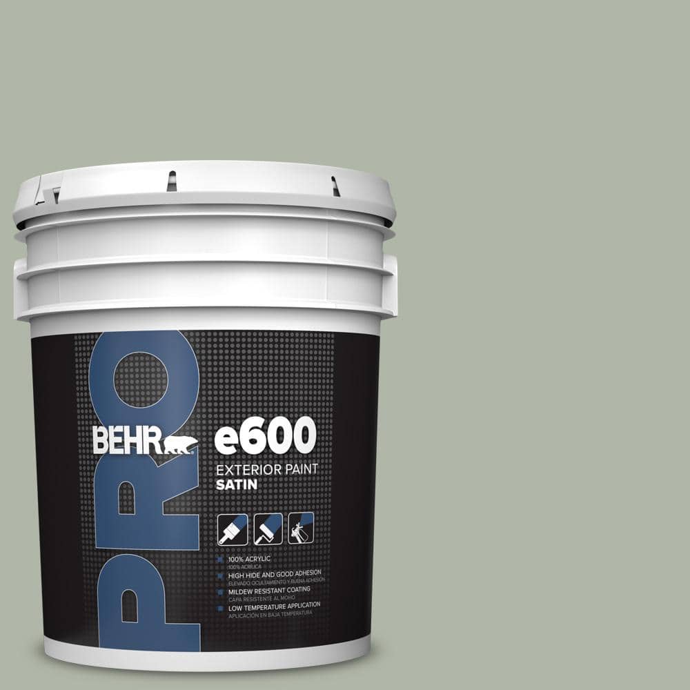 BEHR PRO 5 gal. #ICC-56 Green Tea Satin Exterior Paint PR64005 - The ...