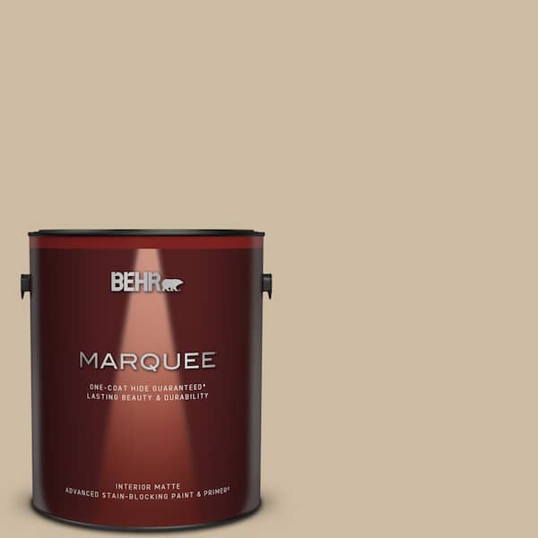 BEHR MARQUEE 1 gal. #710C-3 Gobi Desert Matte Interior Paint & Primer ...