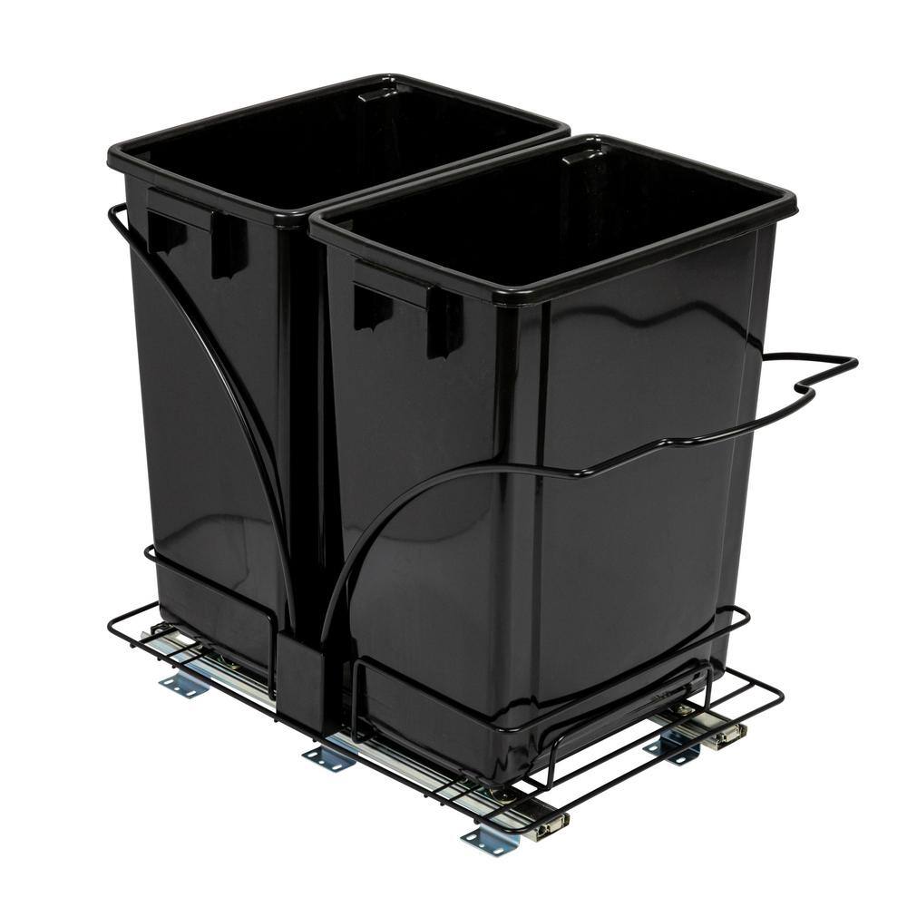HOUSEHOLD ESSENTIALS 9 Gal. Matte Black and Chrome Rectangle Under ...