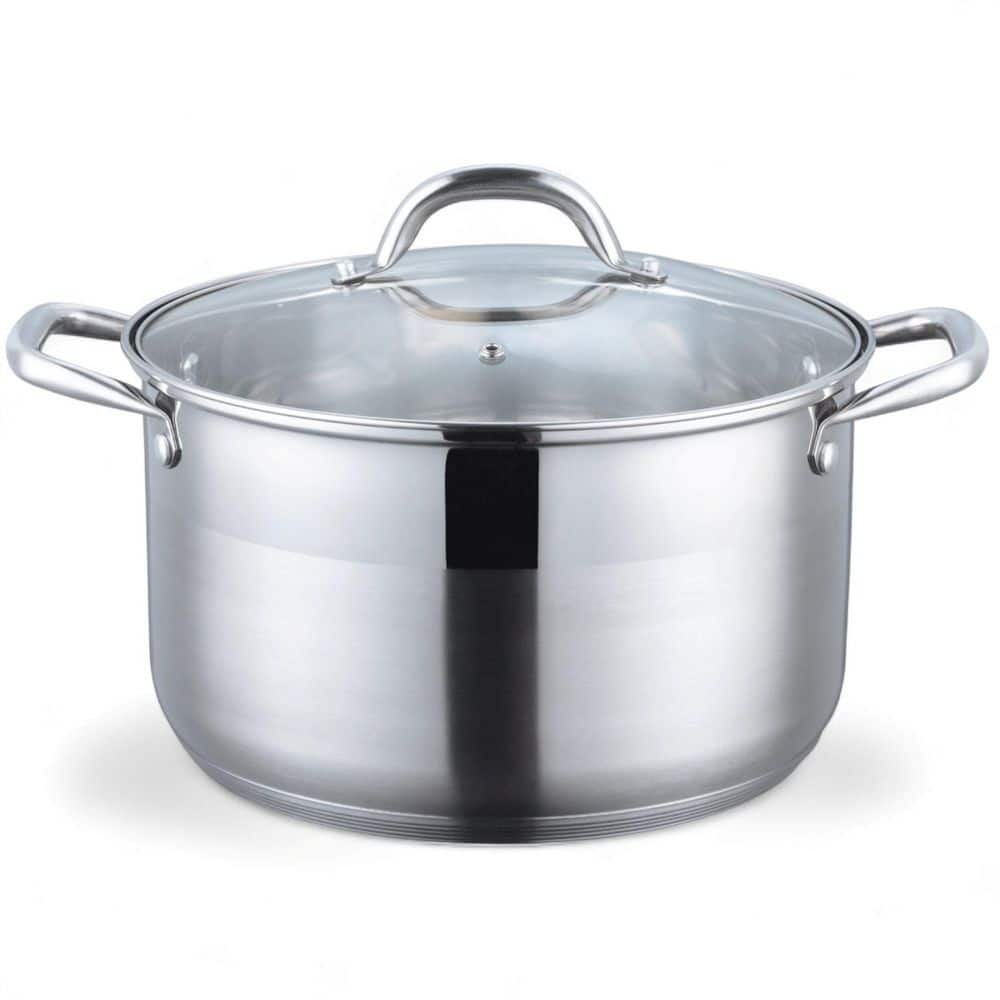 ALPHA Living 8 qt. Stainless Steel Stock Pot with Lid and Capsule ...