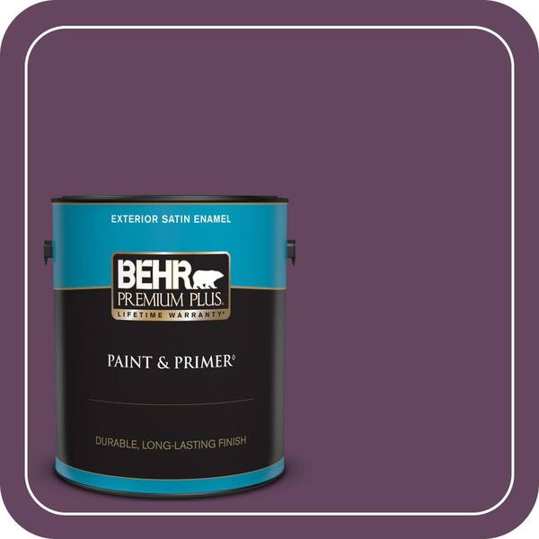 BEHR PREMIUM PLUS 1 gal. #MQ5-35 Plum Rich Satin Enamel Exterior Paint ...