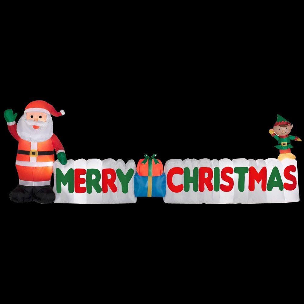 Gemmy 12 ft. Long Inflatable Merry Christmas Sign 89991 - The Home Depot