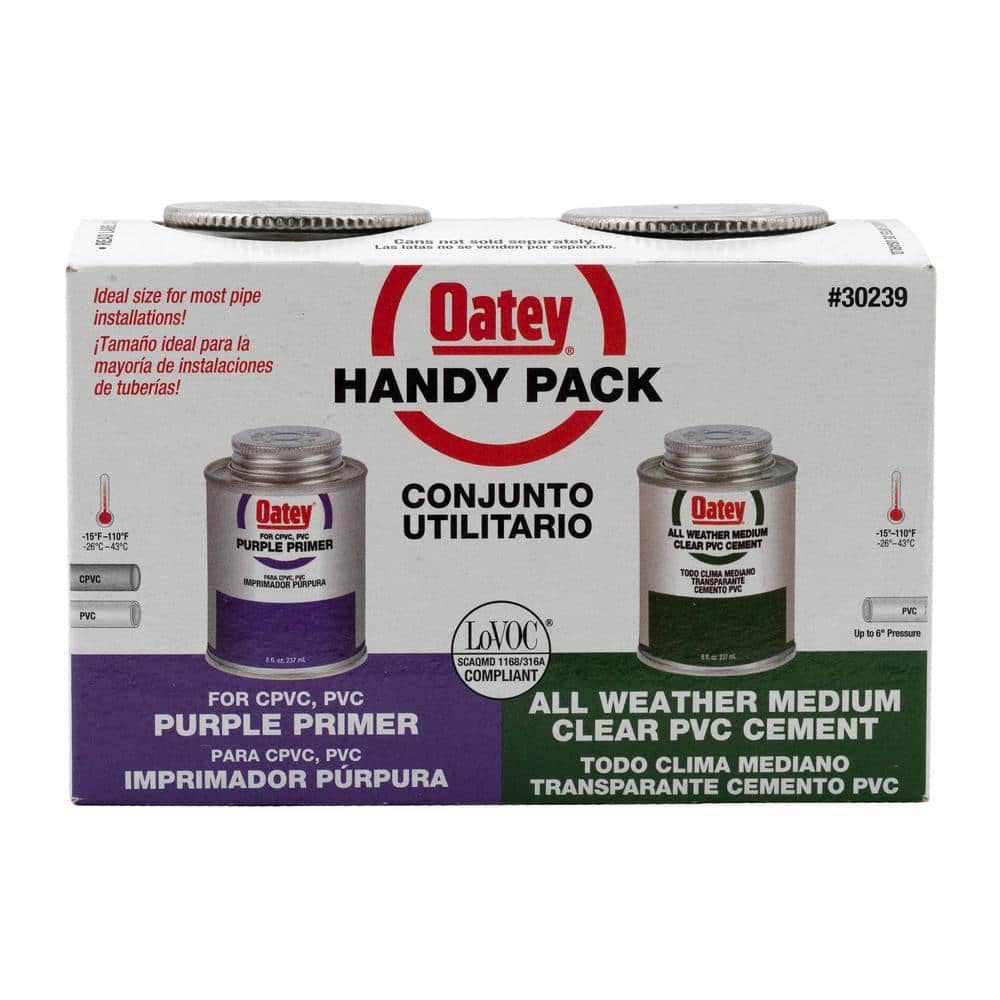 Oatey 8 oz. All Weather Cement and Purple Primer Handy Pack 302392 ...