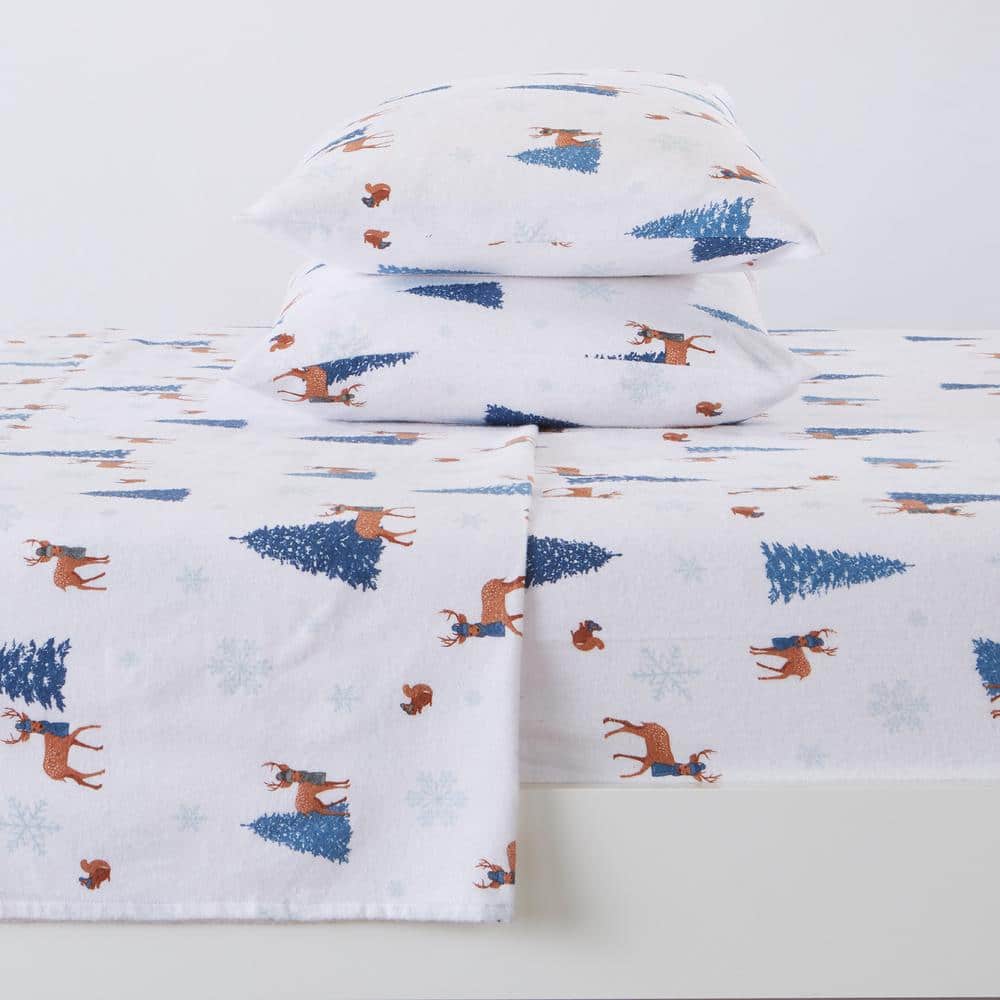 FRESHFOLDS 3-Piece Multi-Colored 100% Turkish Cotton Flannel Twin ...