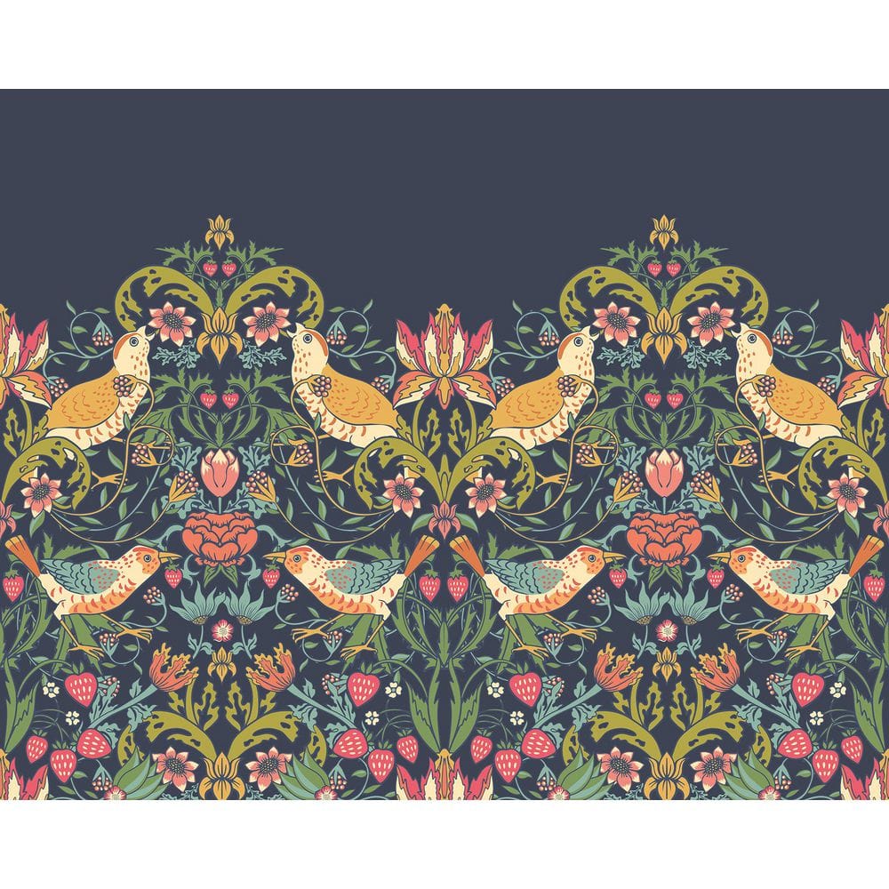 Brewster 19.7 in. x 0.025 in. Blue Animals Origin Murals Birds, Fruit ...