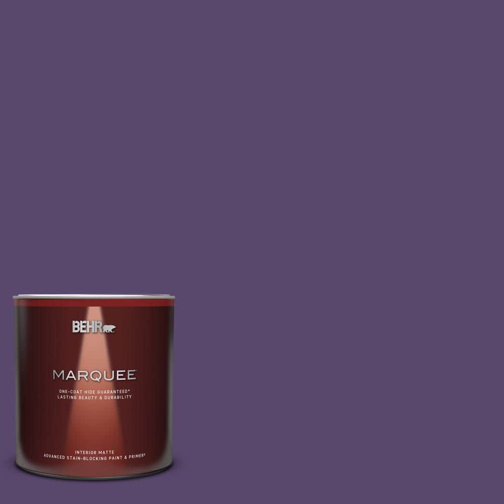 BEHR MARQUEE 1 Qt. #P570-7 Proper Purple One-Coat Hide Matte Interior ...