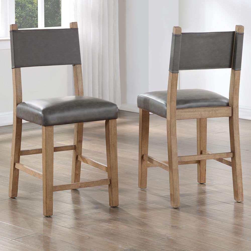 Steve Silver Aubrey Brown Faux Leather Counter Height Chair (Set of 2 ...