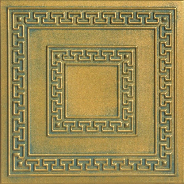 Reviews for A La Maison Ceilings Greek Key Green Gold Patina 1.6 ft. x ...