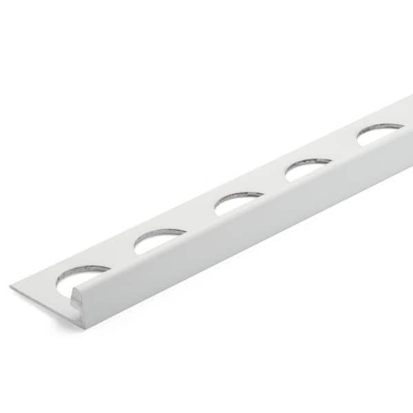 TrimMaster White 3/8 in. x 120 in. Aluminum L-Shaped Tile Edging Trim ...