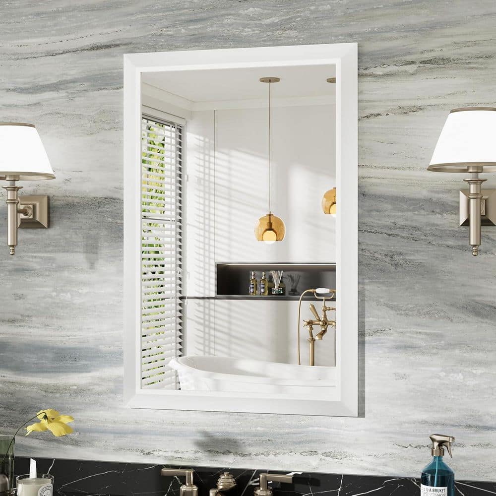 KIOTEE 24 in. W x 36 in. H Rectangular Framed French Cleat Wall Mounted ...