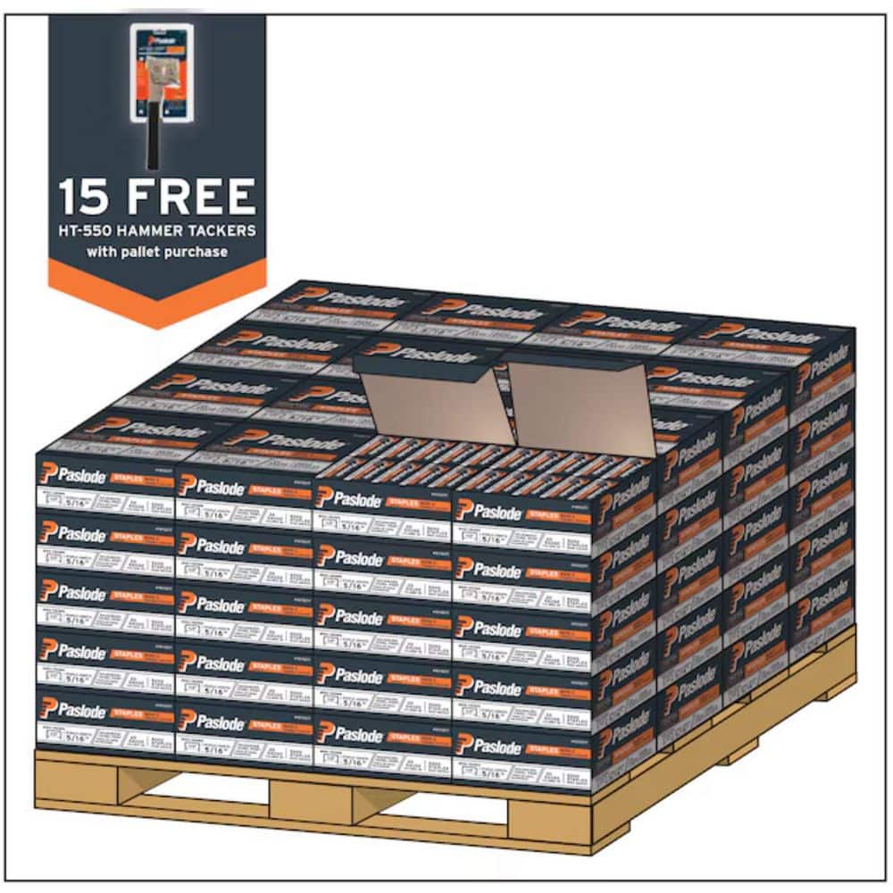 Paslode 5010C 1/2 in. W Crown 5/16 in. Leg Full Pallet 20-Gauge ...