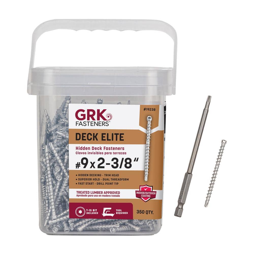 GRK Fasteners #9 x 2-3/8 in. Star Drive Exterior Coated Trim Head Deck ...