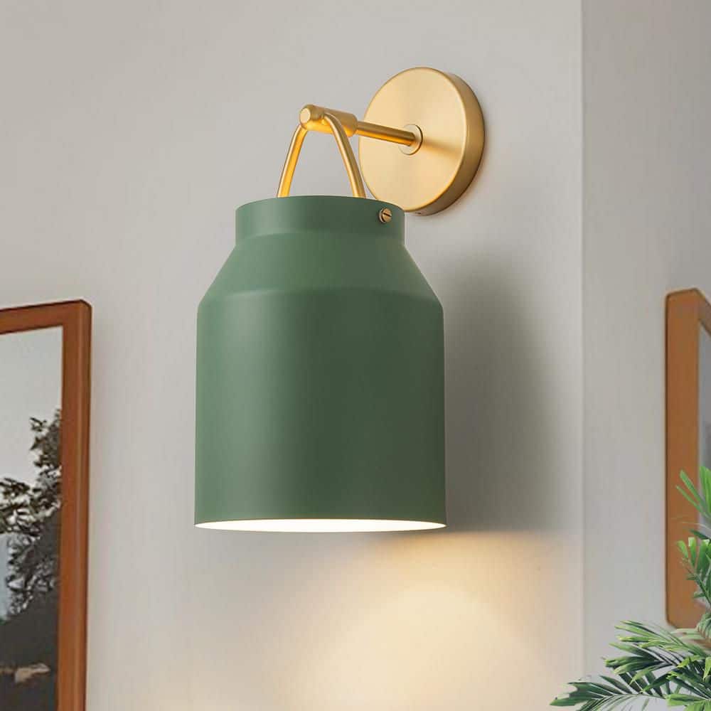 Y'INSP 7.48 in. 1 Light Green Modern Industrial Wall Sconce Farmhouse ...