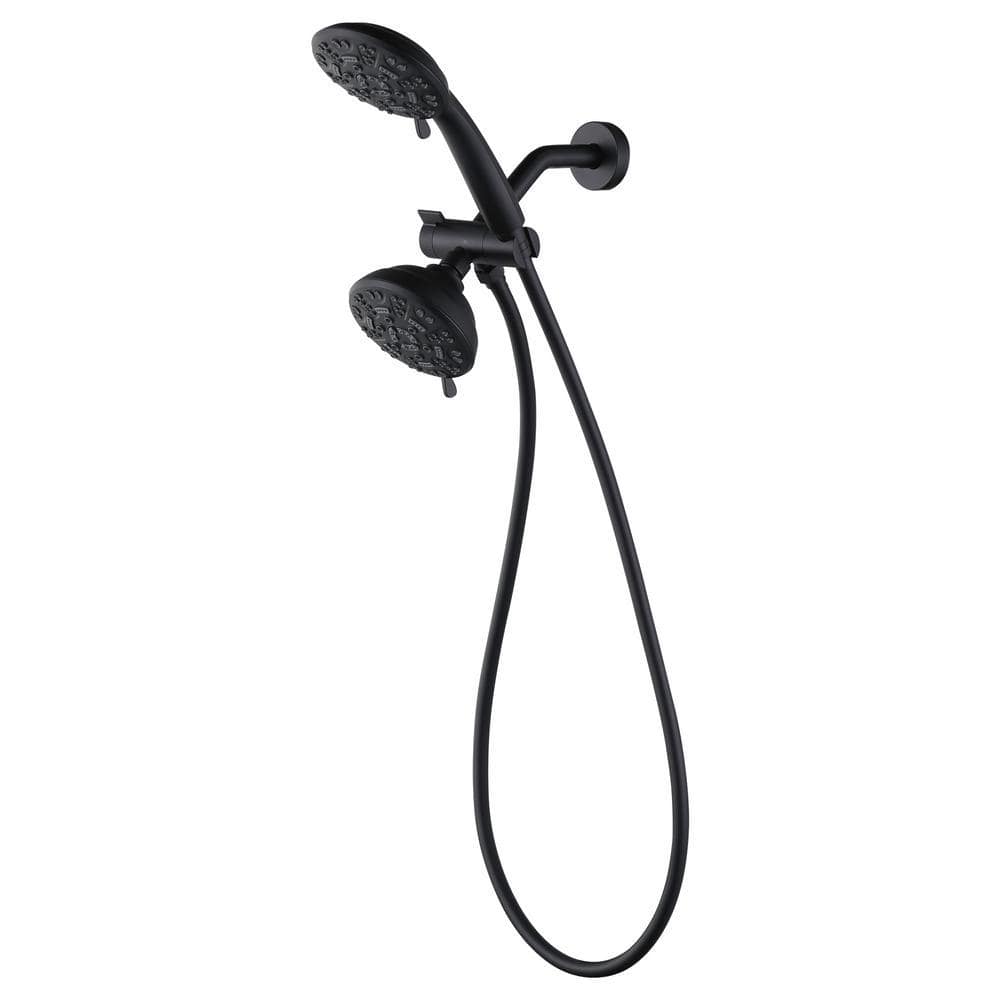 ALEASHA 7-Spray 4.5 in. Wall Mount Dual Shower Head and Handheld Shower ...