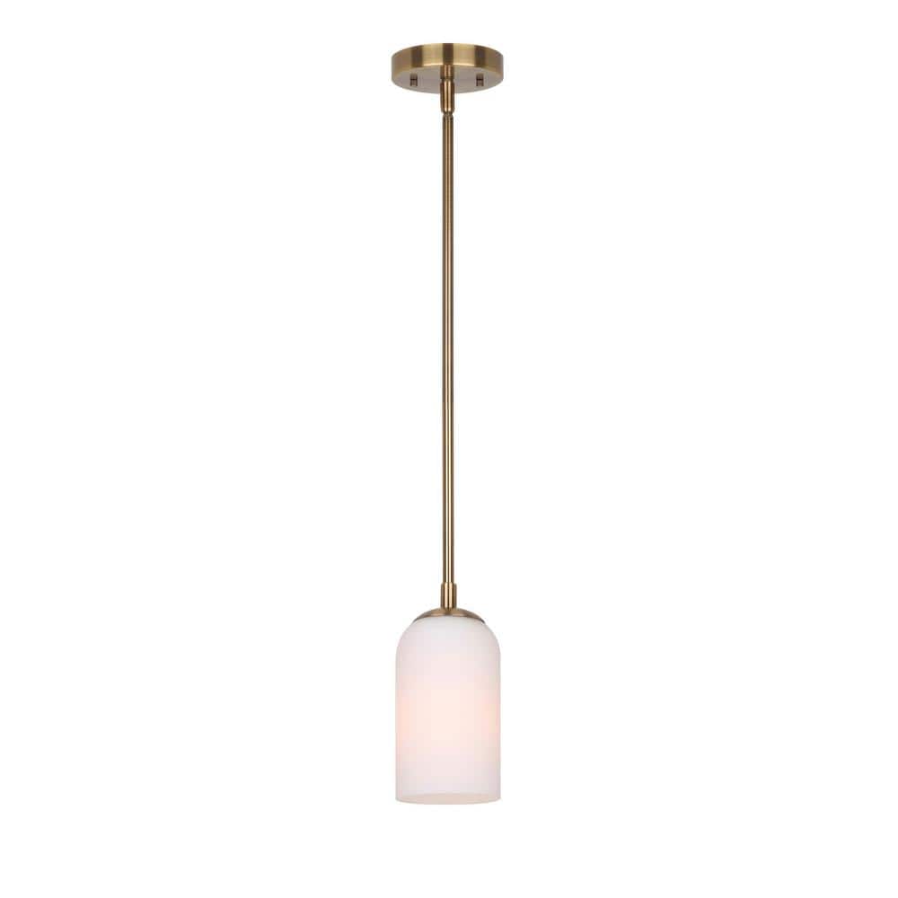 CANARM Novalee 60-Watt 1 Light Gold Contemporary Pendant Light with ...