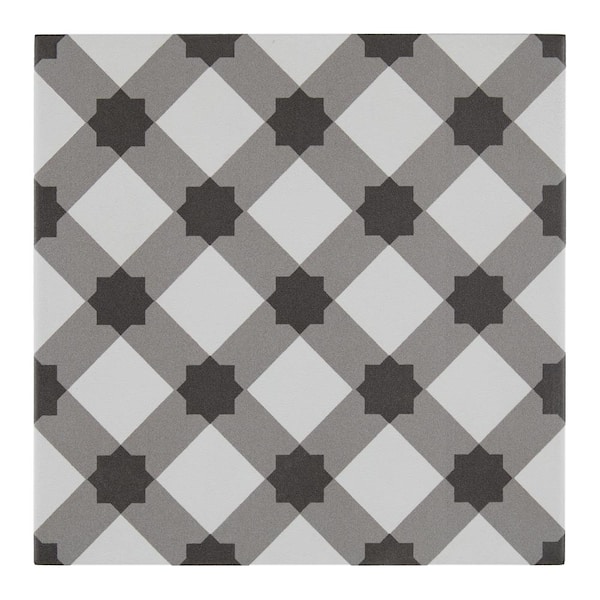 Marazzi D_Segni Plaid Sand Blend 4 in. x 4 in. Glazed Porcelain Floor ...