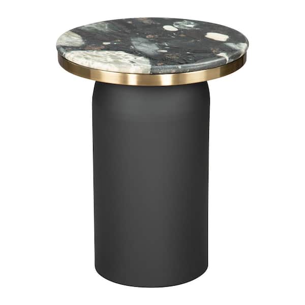ZUO Luxor 16.3 in. W Multicolor 20.9 in. H Round Marble End Table ...